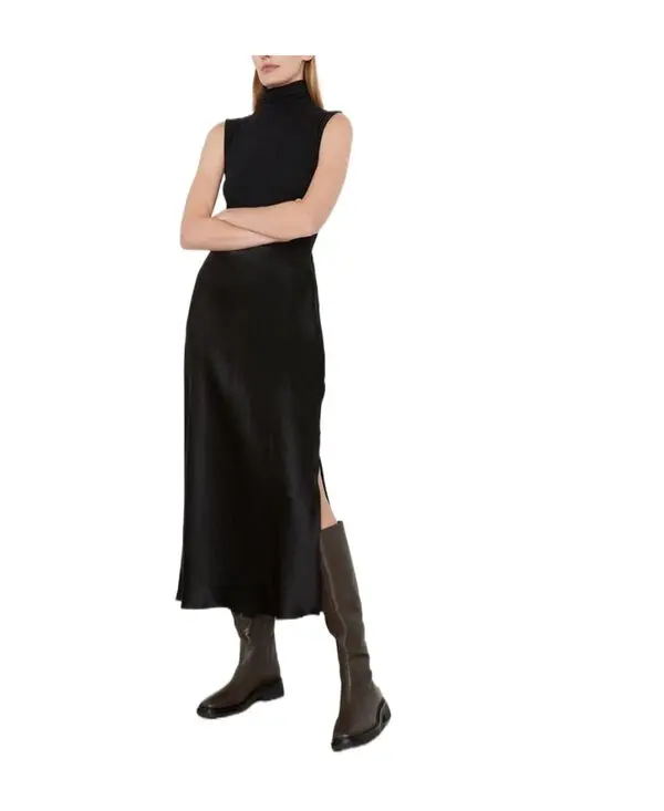 Vince Side Slit Midi Skirt