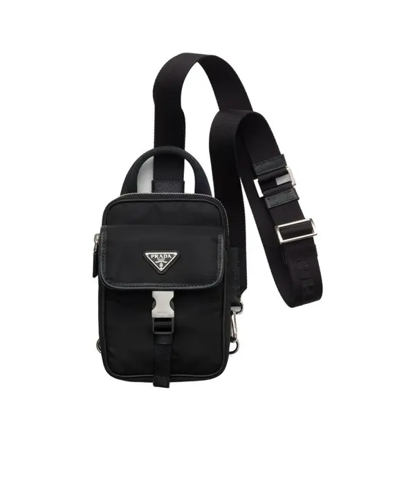 Prada Re-nylon And Saffiano Leather Smartphone Case - Black