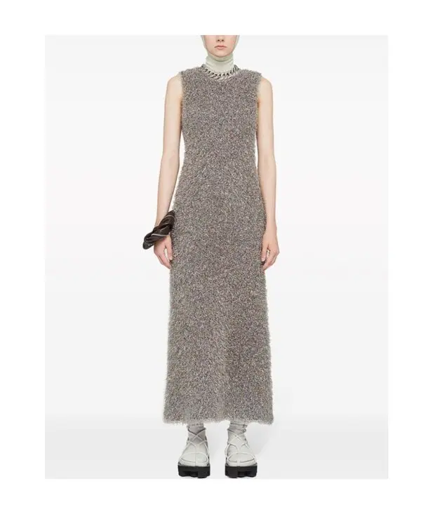 JIL SANDER Glitter-embellished Sleeveless Maxi Dress