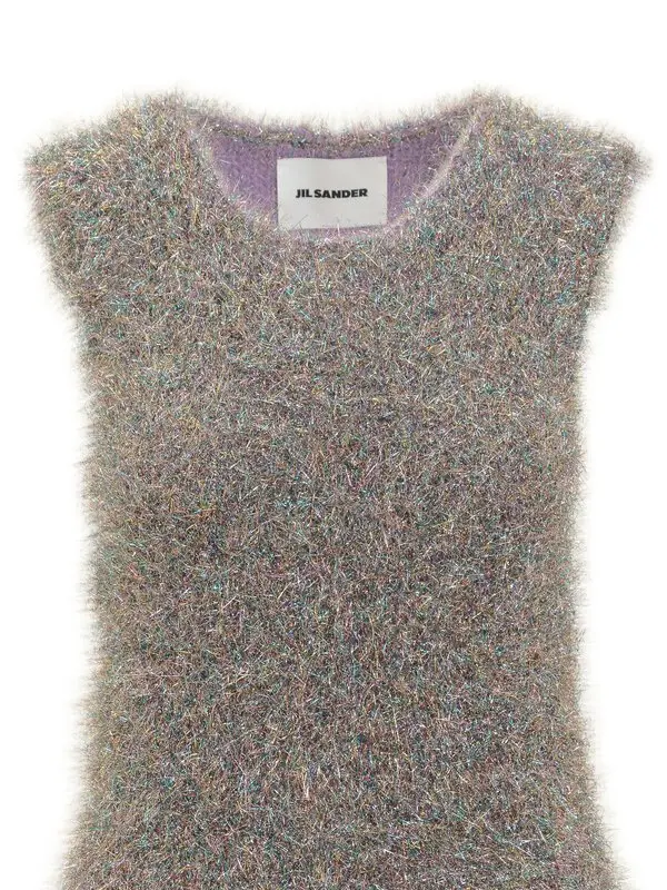 JIL SANDER Glitter-embellished Sleeveless Maxi Dress - Gray