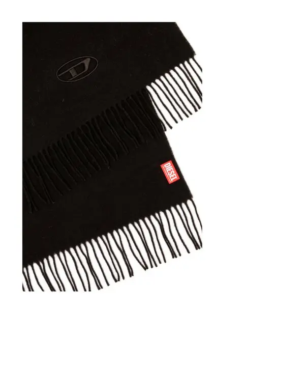DIESEL® S-imon-d-long Fringed Scarf - Black