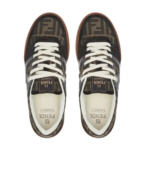 Fendi Ff Jacquard Low-top Sneakers - Black