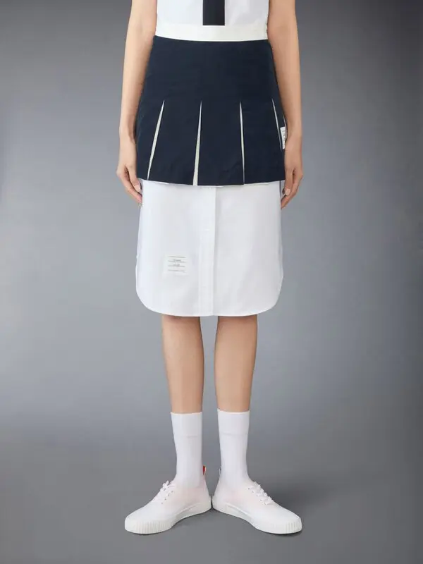 Thom Browne Pleated Ripstop Mini Skirt