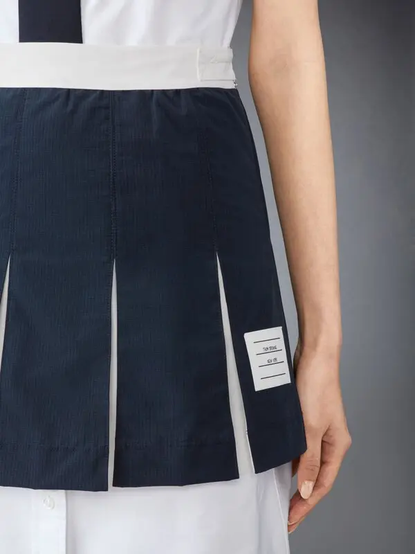 Thom Browne Pleated Ripstop Mini Skirt