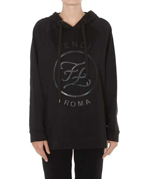 Fendi Ff Karligraphy Embossed Hooded Sweater