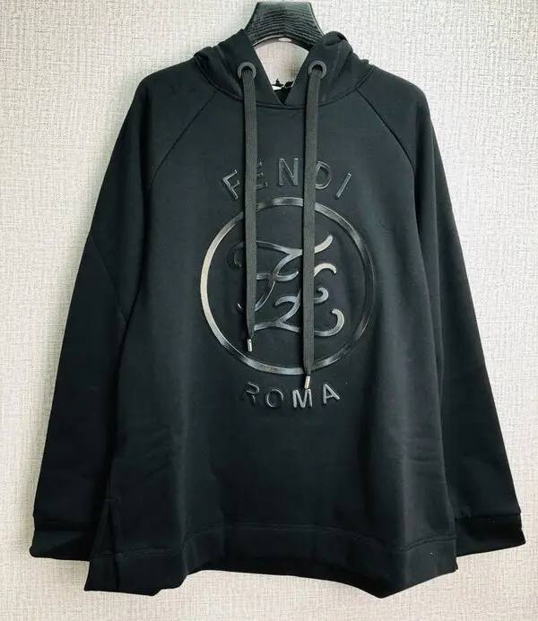Fendi Ff Karligraphy Embossed Hooded Sweater