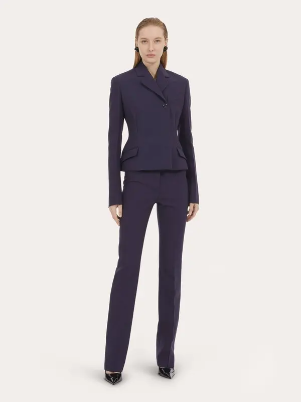 FERRAGAMO Pleated Wool Casual Pants
