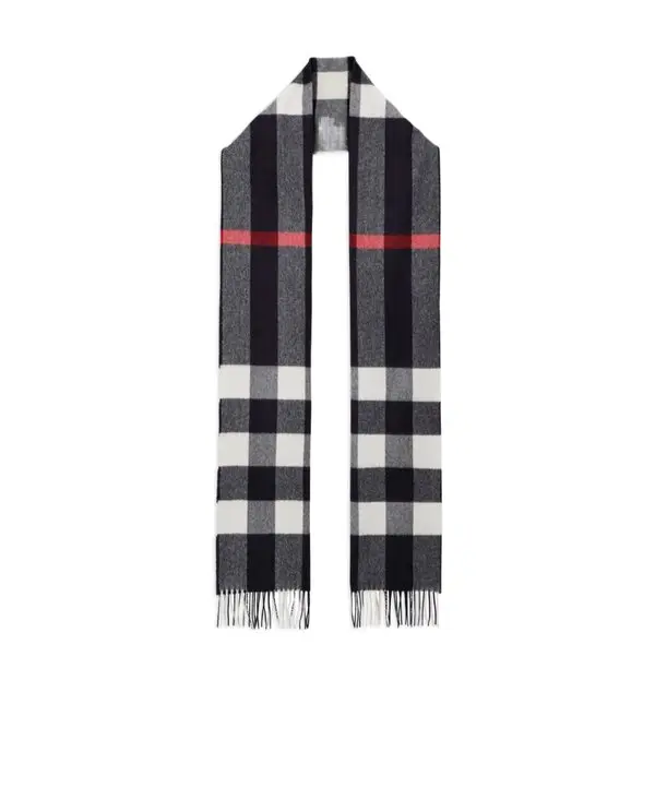 Burberry Checked Fringed-edge Scarf - Black