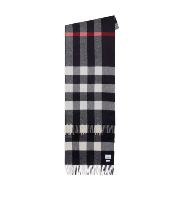 Burberry Checked Fringed-edge Scarf - Black