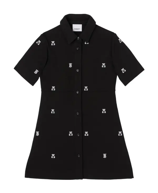 Burberry Thomas Bear Embroidered Short Sleeve Shirt Dress