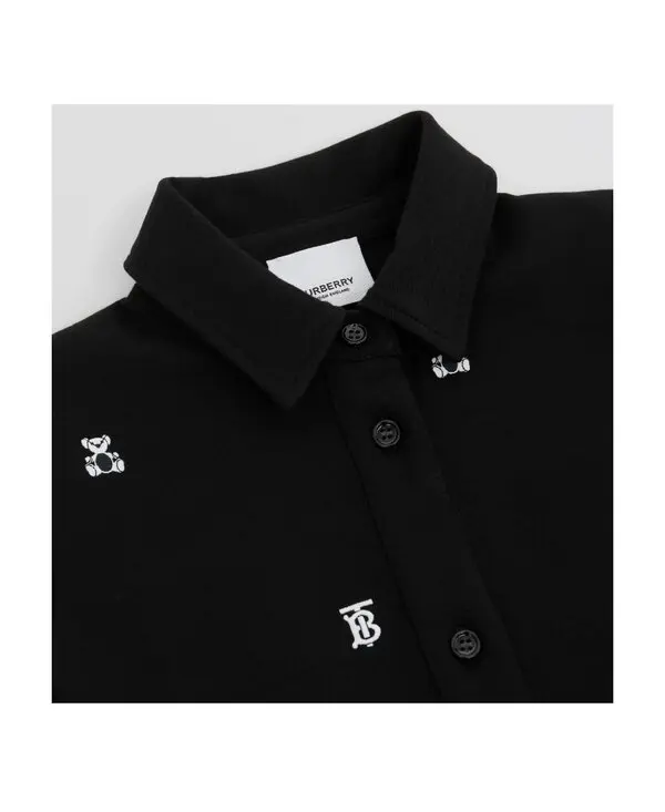 Burberry Thomas Bear Embroidered Short Sleeve Shirt Dress