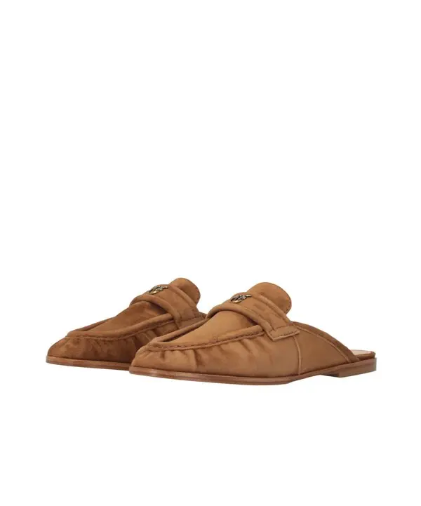 Pinko Logo Plaque Slip-on Slippers - Brown