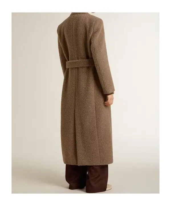 GOLDEN GOOSE Double Breasted Belted Coat - Brown