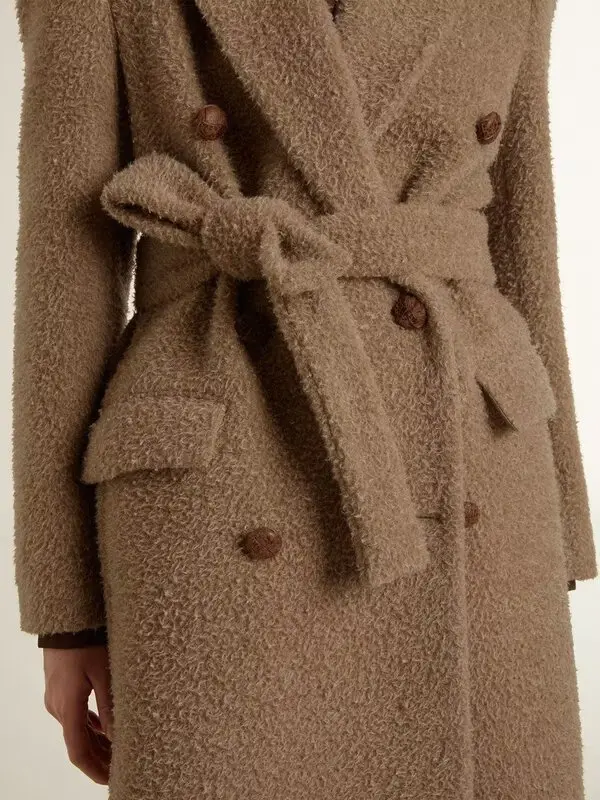 GOLDEN GOOSE Double Breasted Belted Coat - Brown