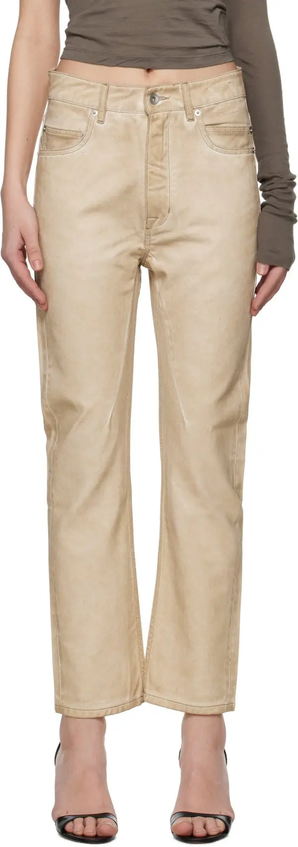Rick Owens Hollywood Vdd Five-pocket Jeans - Nude