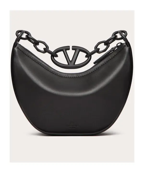 Valentino Garavani Vlogo Signature Zip-up Mini Shoulder Bag - Black
