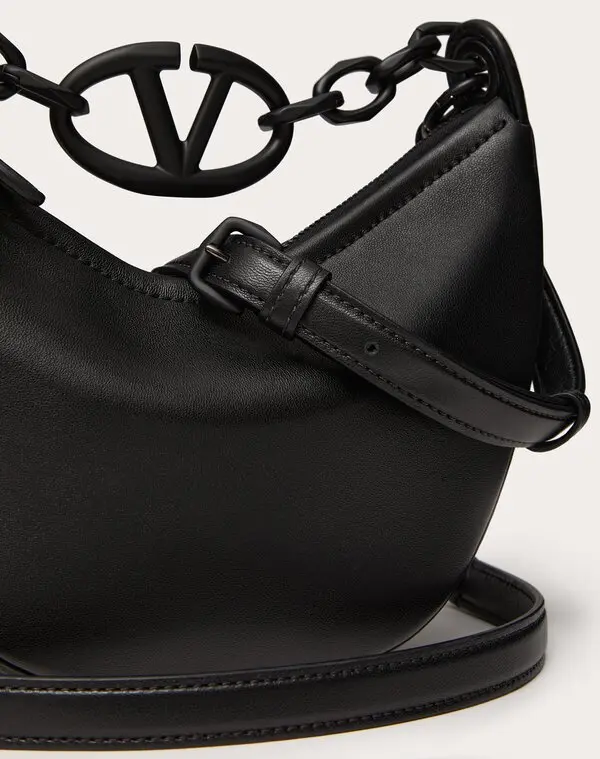 Valentino Garavani Vlogo Signature Zip-up Mini Shoulder Bag - Black