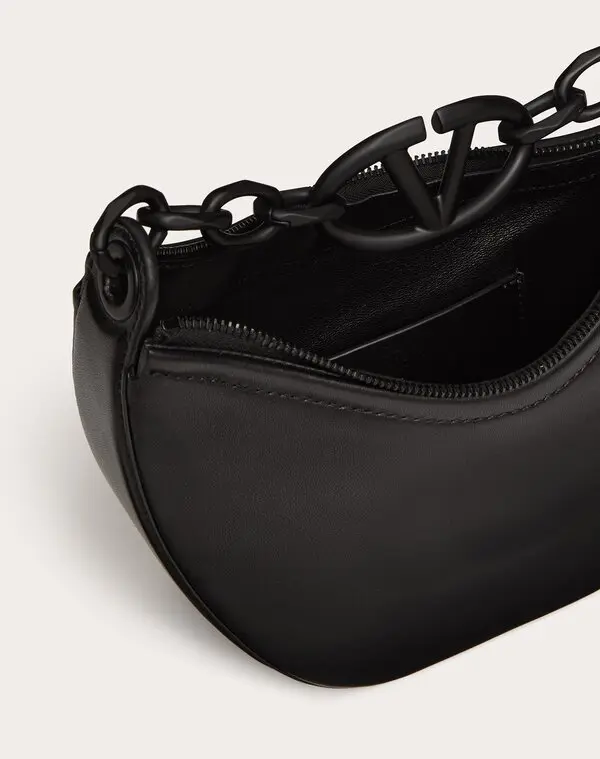 Valentino Garavani Vlogo Signature Zip-up Mini Shoulder Bag - Black
