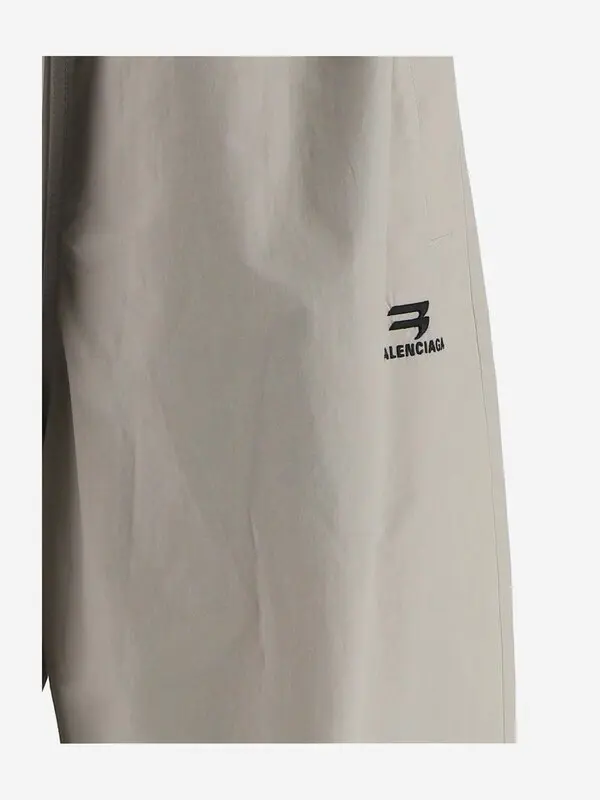 Balenciaga Wide Leg Logo Embroidered Pants