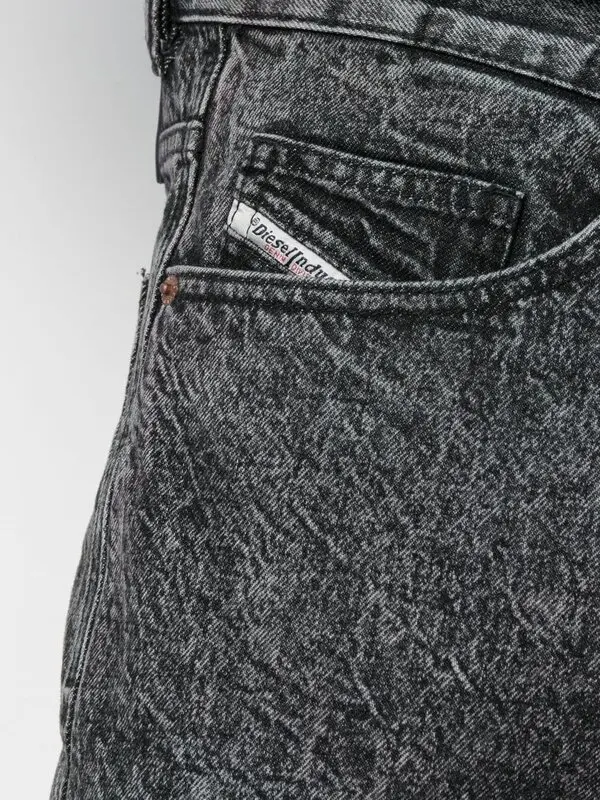 DIESEL® High-waist Marbled Denim Shorts