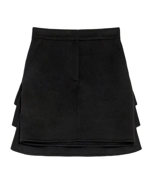 Max Mara Ruffle Detailed Mini Skirt - Black