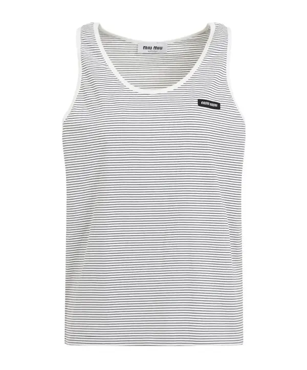 Miu Miu Striped Sleeveless Tank Top - No