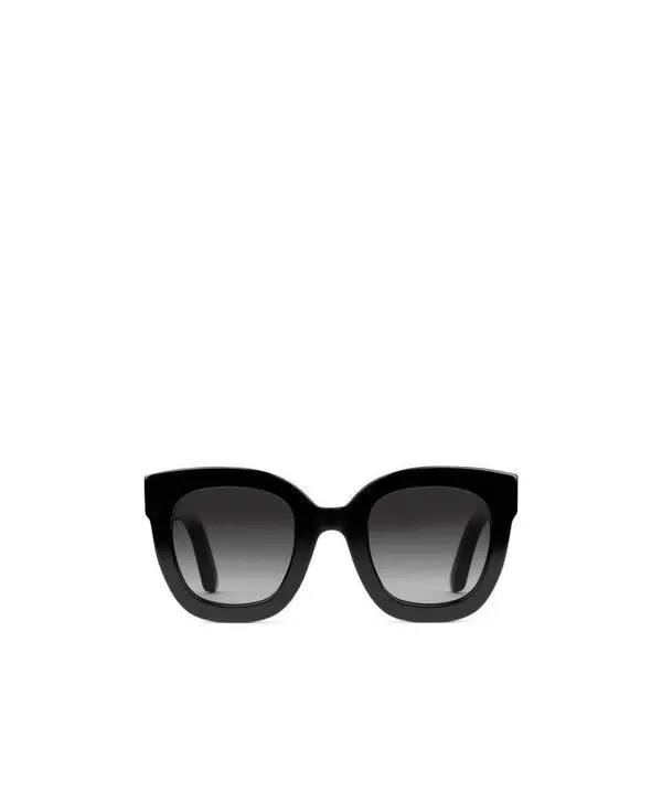 Gucci Acetate Round Frame Sunglasses With Interlocking Double G And Crystal Star Detail - Black