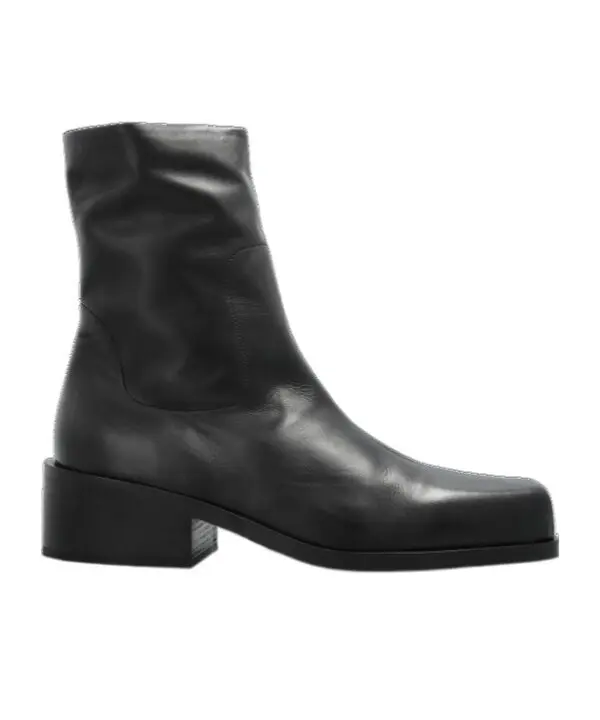 Marsèll Square Toe Zip Up Boots - Black