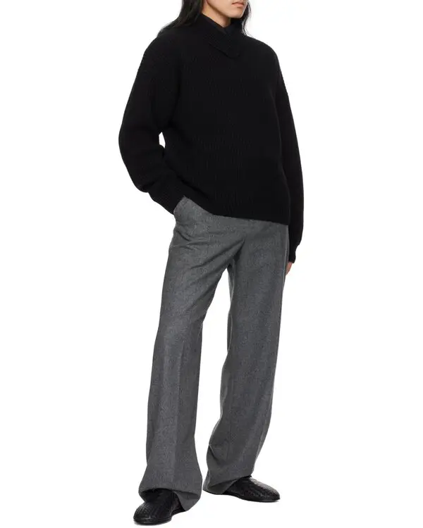 Bottega Veneta Woven Leather Slip-on Slipper - Black
