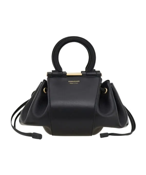 FERRAGAMO Gancini Bucket Bag - Black