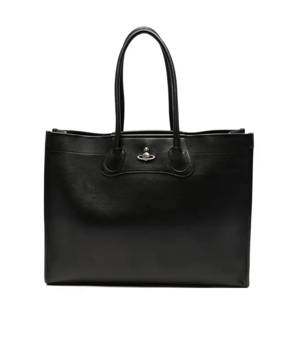 VIVIENNE WESTWOOD Orb Plaque Leather Tote Bag