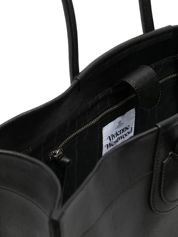 VIVIENNE WESTWOOD Orb Plaque Leather Tote Bag