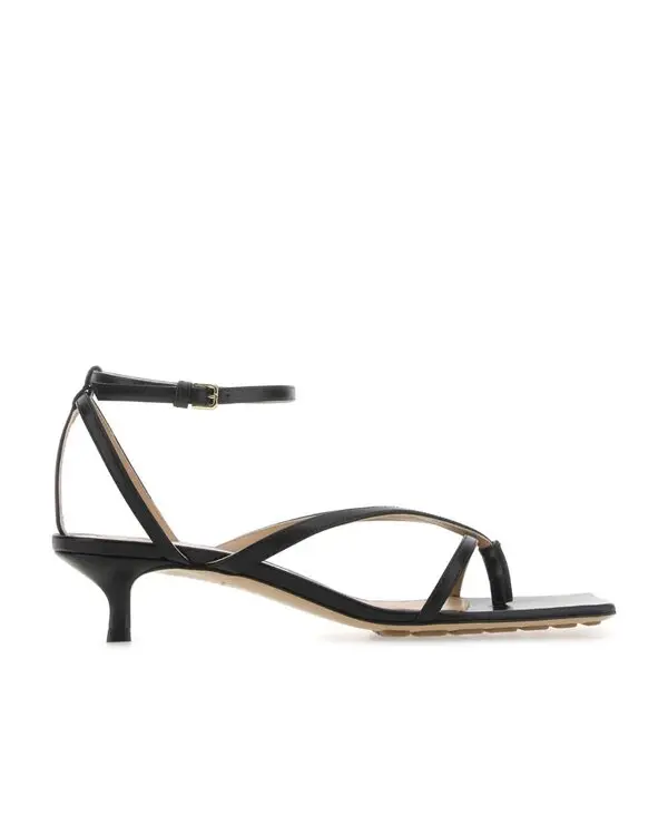 Bottega Veneta Square-toe Heeled Sandals - Black