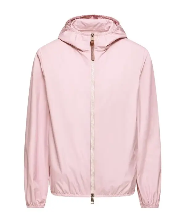 Moncler Logo Patch Hooded Jacket - Pink