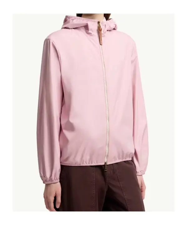 Moncler Logo Patch Hooded Jacket - Pink