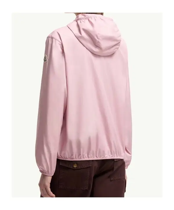 Moncler Logo Patch Hooded Jacket - Pink