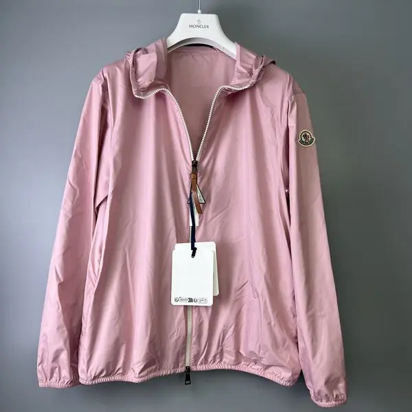 Moncler Logo Patch Hooded Jacket - Pink