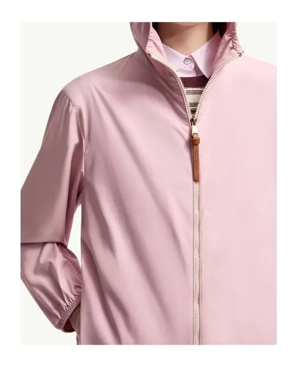 Moncler Logo Patch Hooded Jacket - Pink
