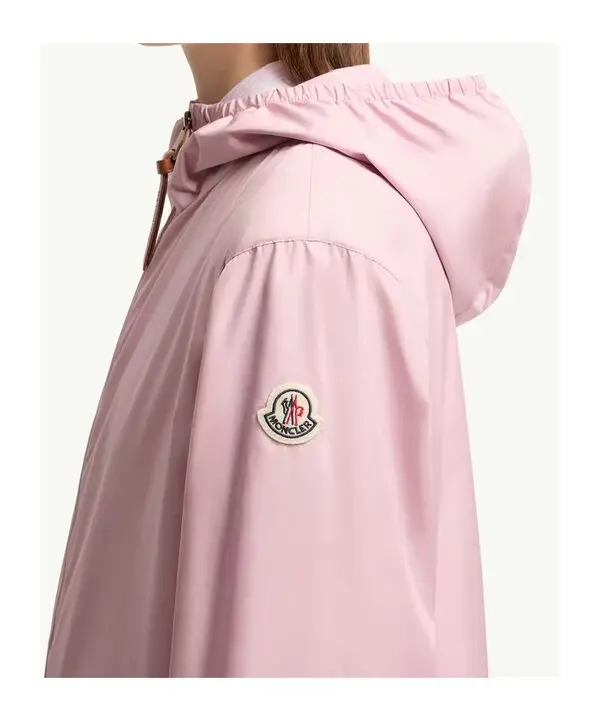 Moncler Logo Patch Hooded Jacket - Pink