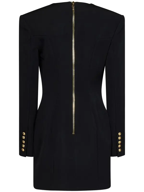 Balmain Grain De Poudre Tailored Dress