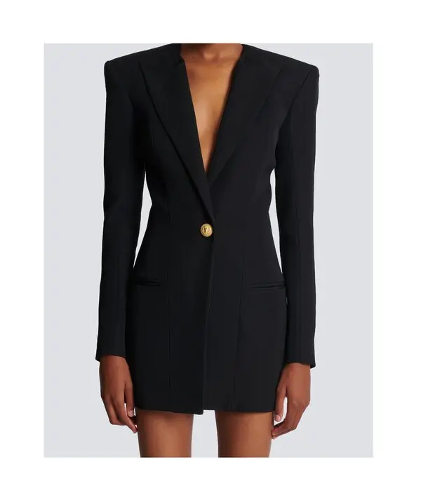Balmain Grain De Poudre Tailored Dress