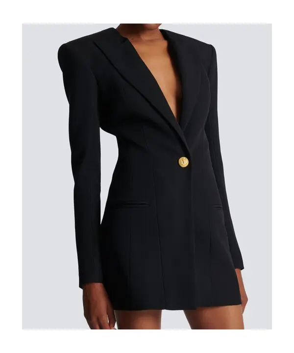 Balmain Grain De Poudre Tailored Dress