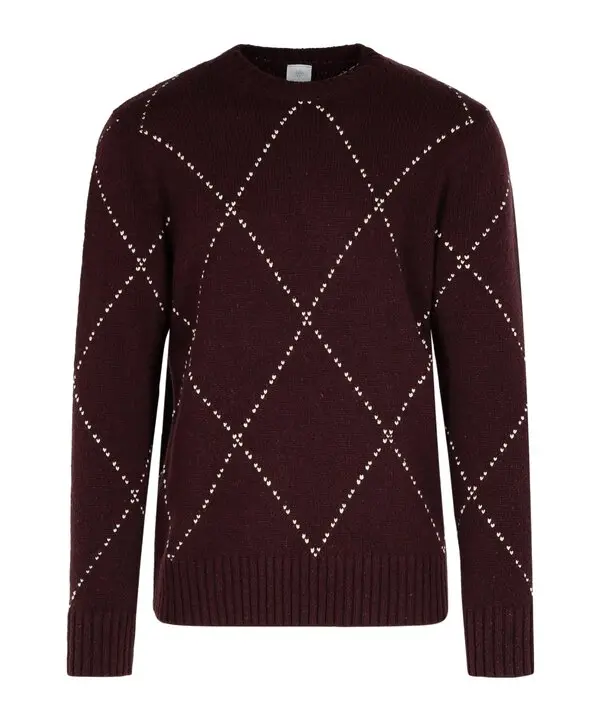 Eleventy Ribbed Patterned Knitwear - Bordeaux