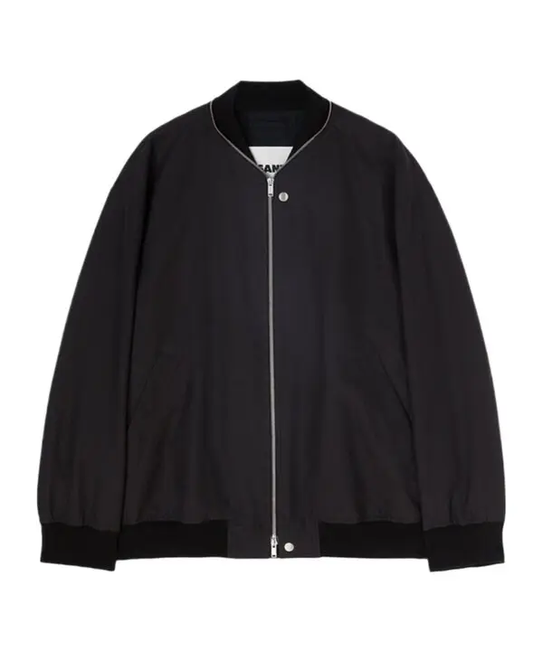JIL SANDER Boxy Fit Bomber Jacket - Black
