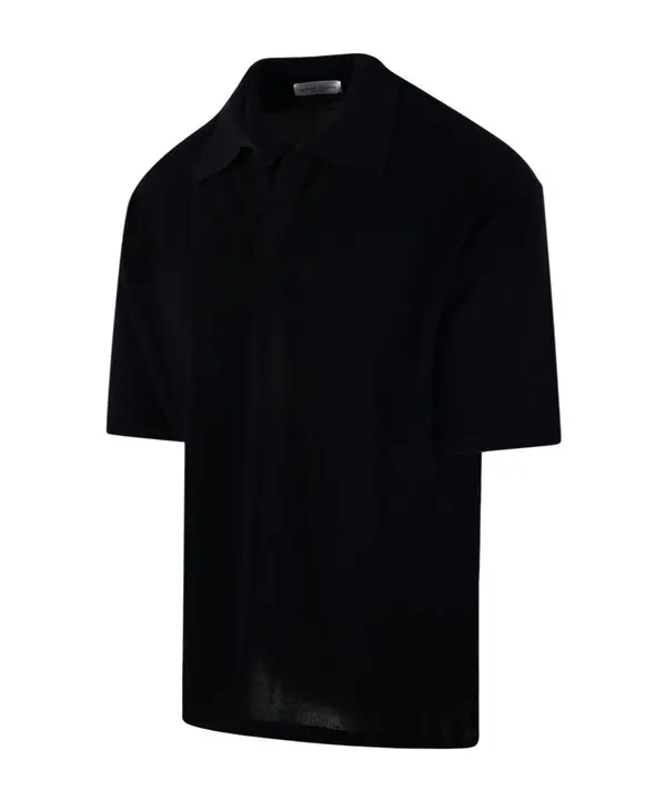 ROBERTO COLLINA Collared Polo Shirt - Black
