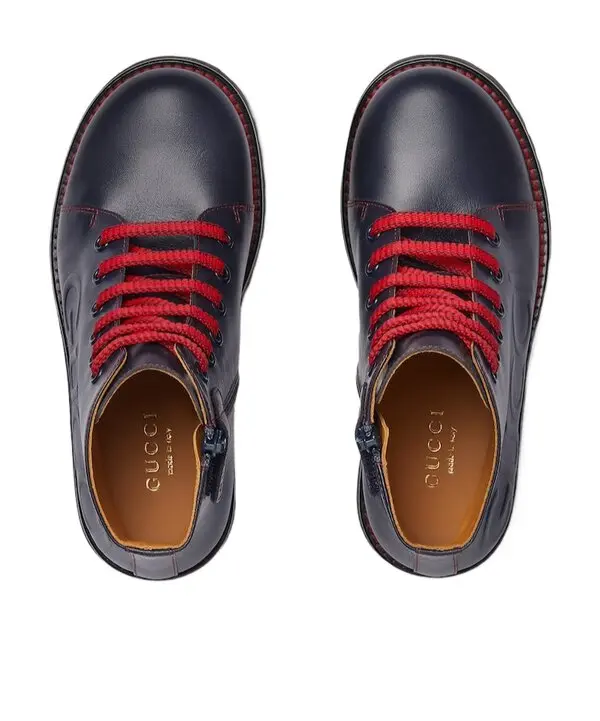 Gucci Logo-embossed Leather Boots