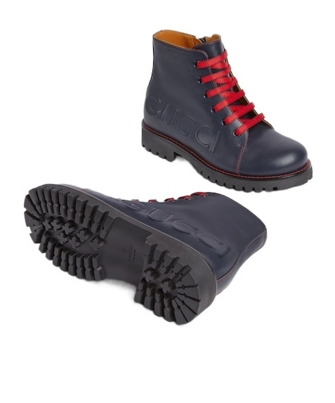 Gucci Logo-embossed Leather Boots