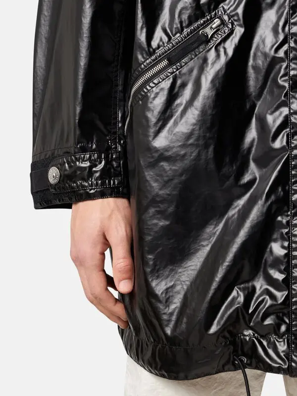 Stone Island Long Sleeve Jacket With Hidden Hood And Drawstring Hem
