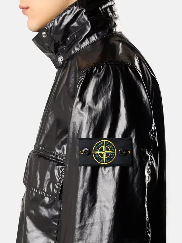 Stone Island Long Sleeve Jacket With Hidden Hood And Drawstring Hem