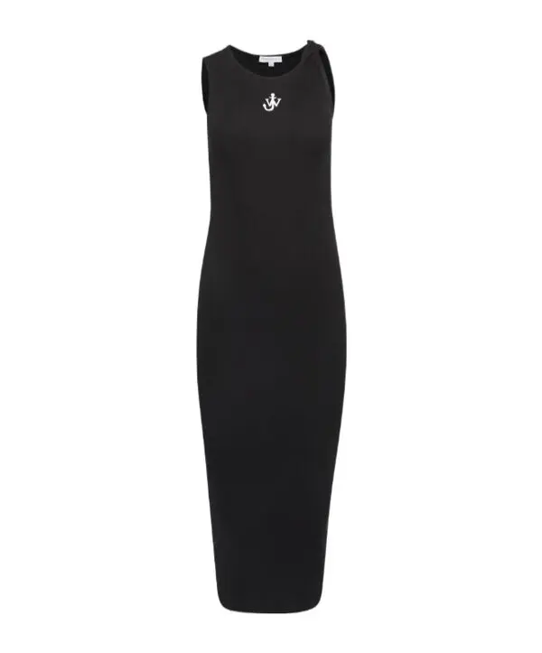 J.W.ANDERSON Jw Anderson Logo-embroidered Twisted Strap Maxi Dress - Black